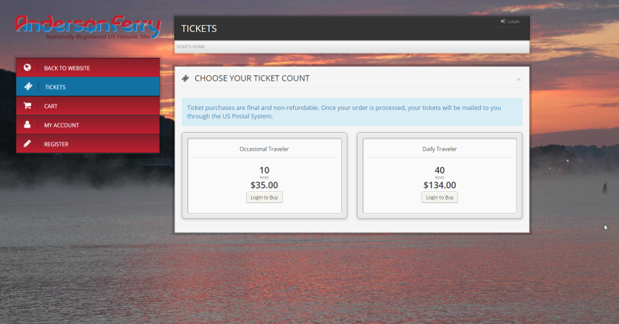 Tickets - Anderson Ferry